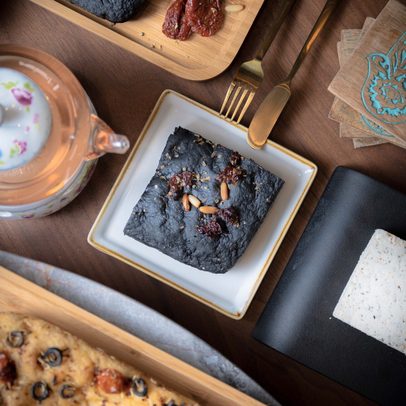 Charcoal Focaccia Bread Slice – Pamchal